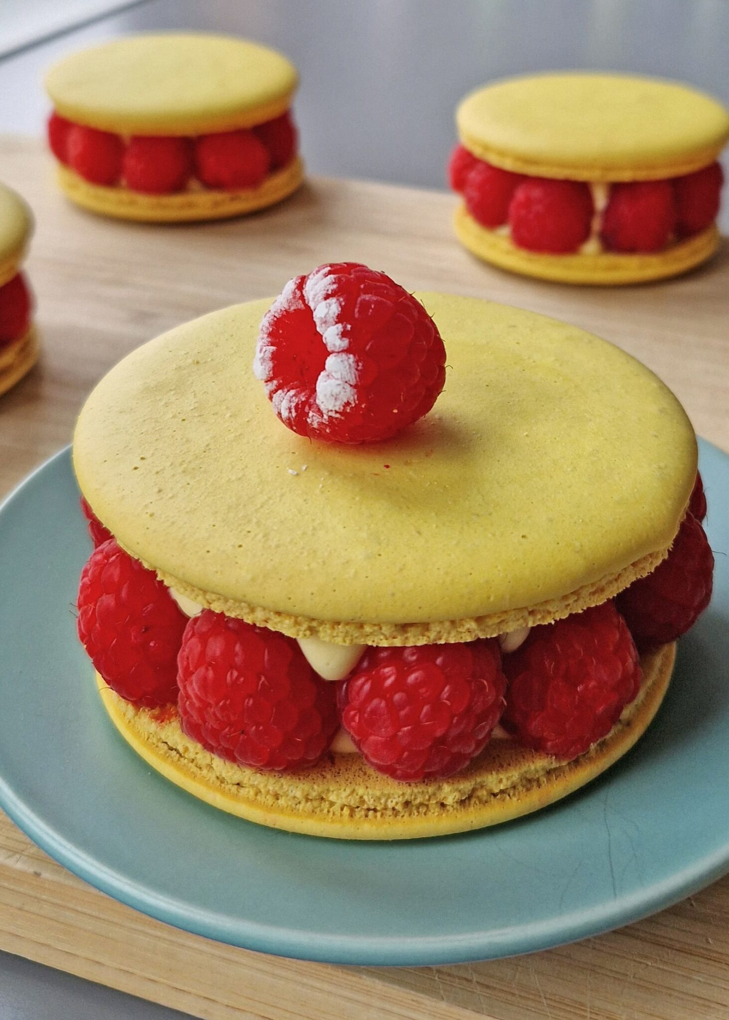 Mango Raspberry Macaron Cake • Bakefree